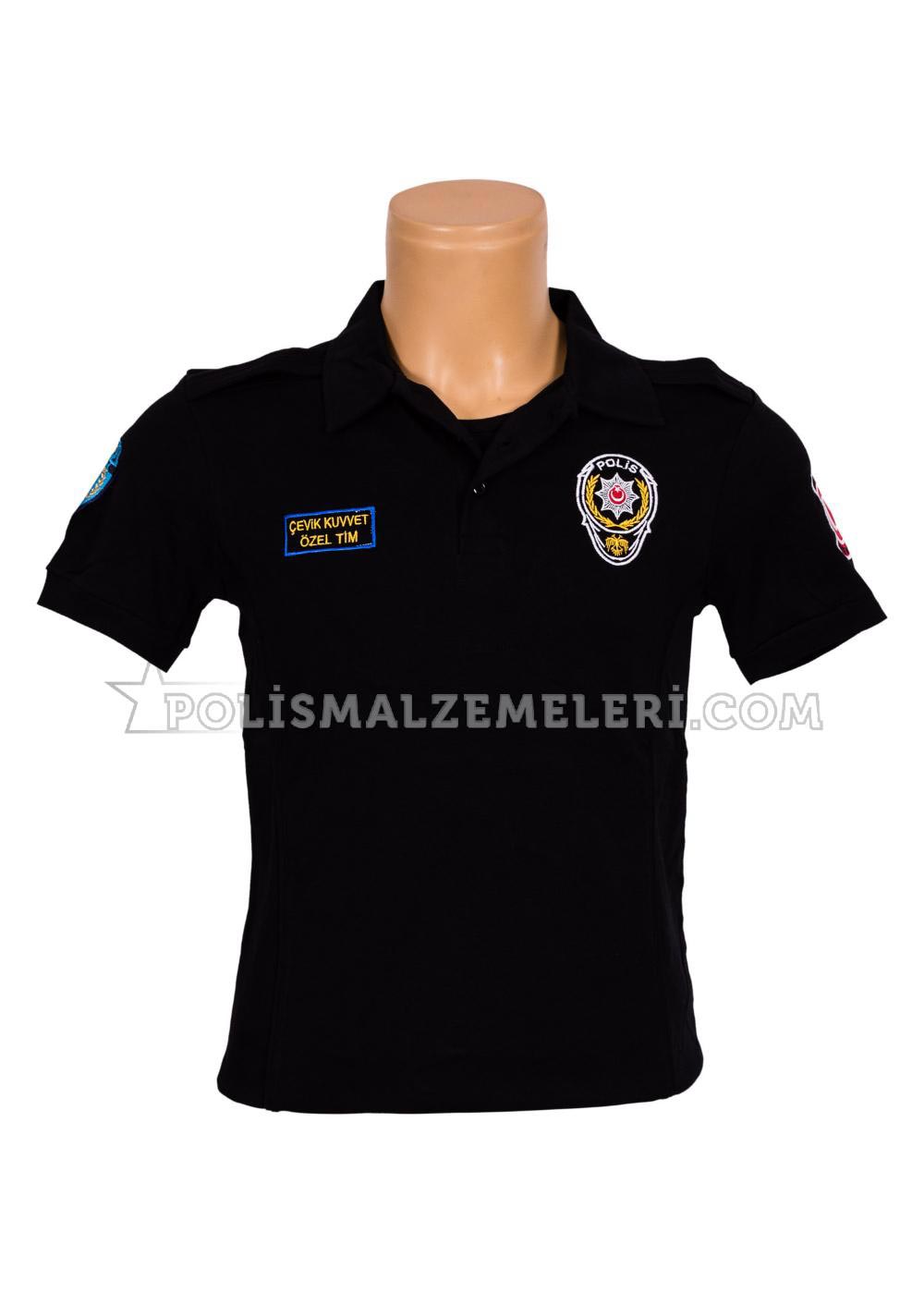 Siyah Çevik Kuvvet Özel Tim Polis Tişörtü | Polismalzemeleri | 1503