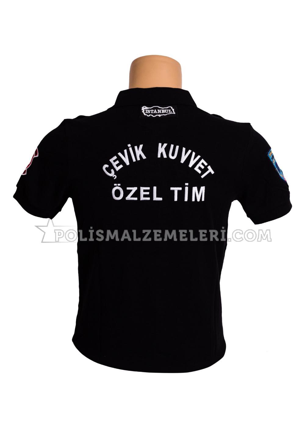 Siyah Çevik Kuvvet Özel Tim Polis Tişörtü | Polismalzemeleri | 1503