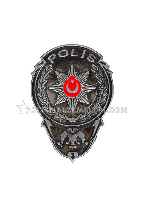 Siyah Eskitme Polis Cüzdan Rozeti | Polis Malzemeleri | 2391